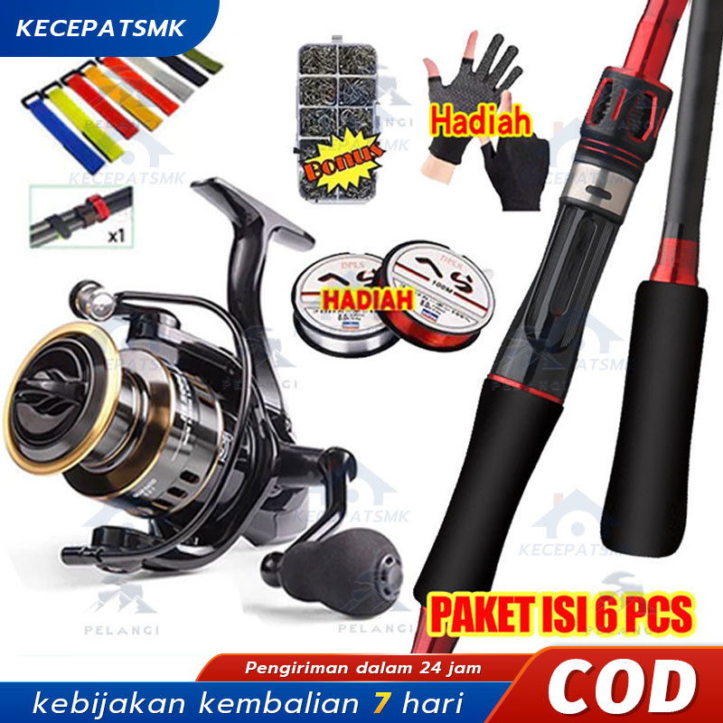 Jual Daiwa【#Beli 1 Dapat 5 #】Max drag 10kg Joran pancing Set 1.65M Spinning Fishing Rod with 5.2 ...