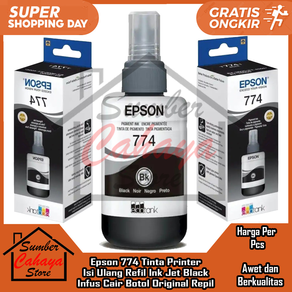 Jual Epson Stationary 774 Tinta Botol Original Hitam Inkjet Catridge ...
