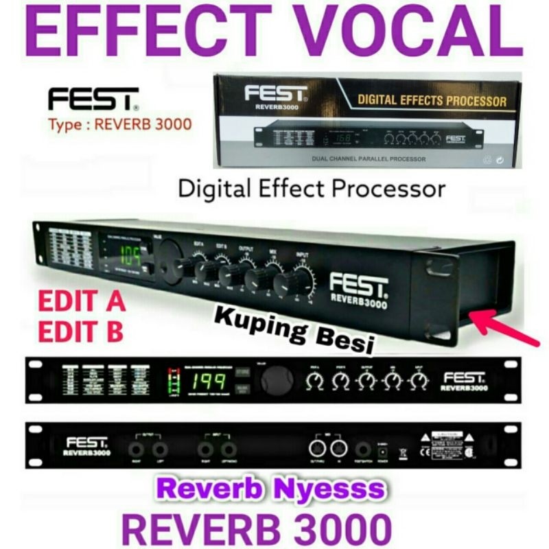 Jual Effect Vocal FEST REVERB3000 Original Efek FEST Reverb 3000 ...