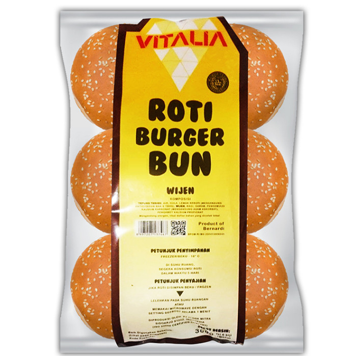 Jual Roti Burger Vitalia Roti Burger Wijen isi 6 Kemasan 300 Gr ...