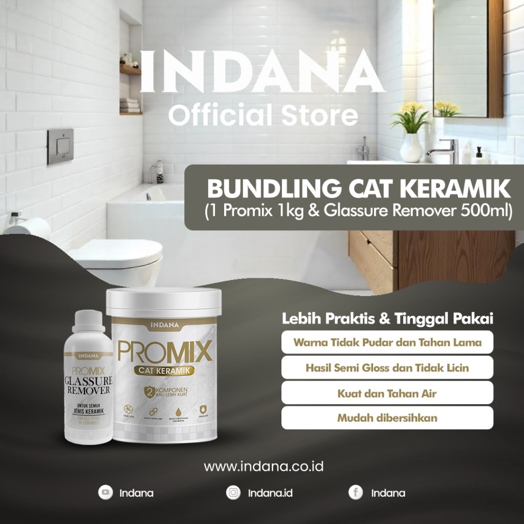 Jual Bundling Cat Keramik Promix 1 kg dan Promix Glassure Remover 500 ml | Shopee Indonesia