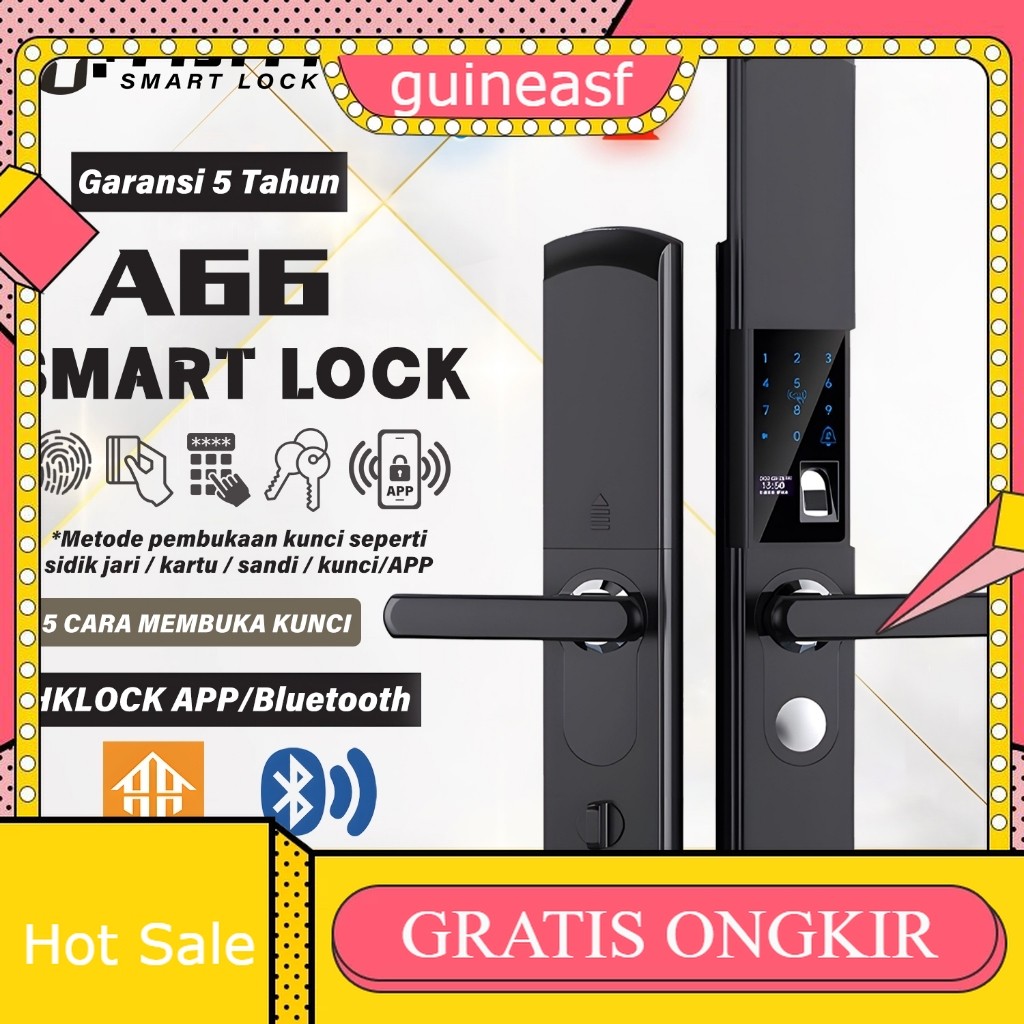 Jual Smart Door Lock Kunci Pintu Digital Fingerprint/Card/Bluetooth App ...