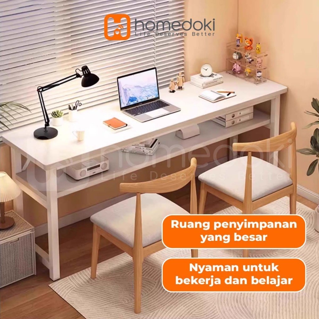Jual Homedoki Meja Belajar 120cm / Meja Kantor / Meja Komputer / Meja Kerja / Meja Kamar / Meja ...