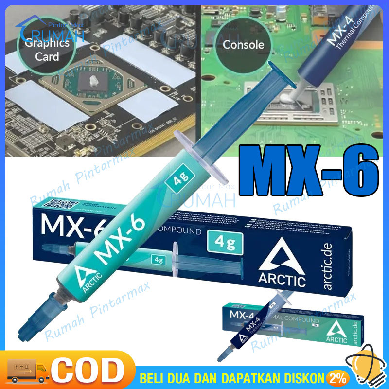 Jual Thermal Paste ARCTIC MX6 Thermal Compound Thermal Grease | Shopee ...