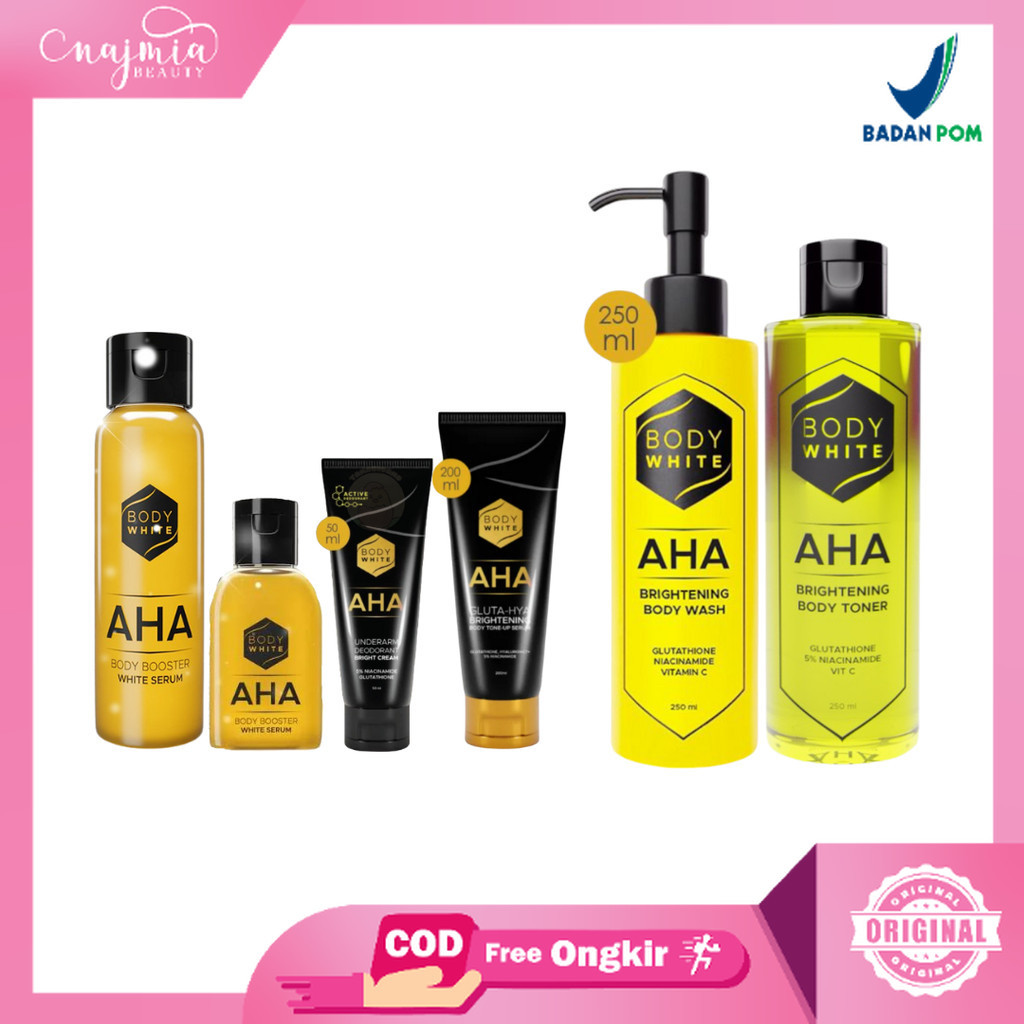 Jual Najmia Ofc Body White Aha Body Booster White Serum Body Wash 30Ml & 100Ml | Shopee Indonesia