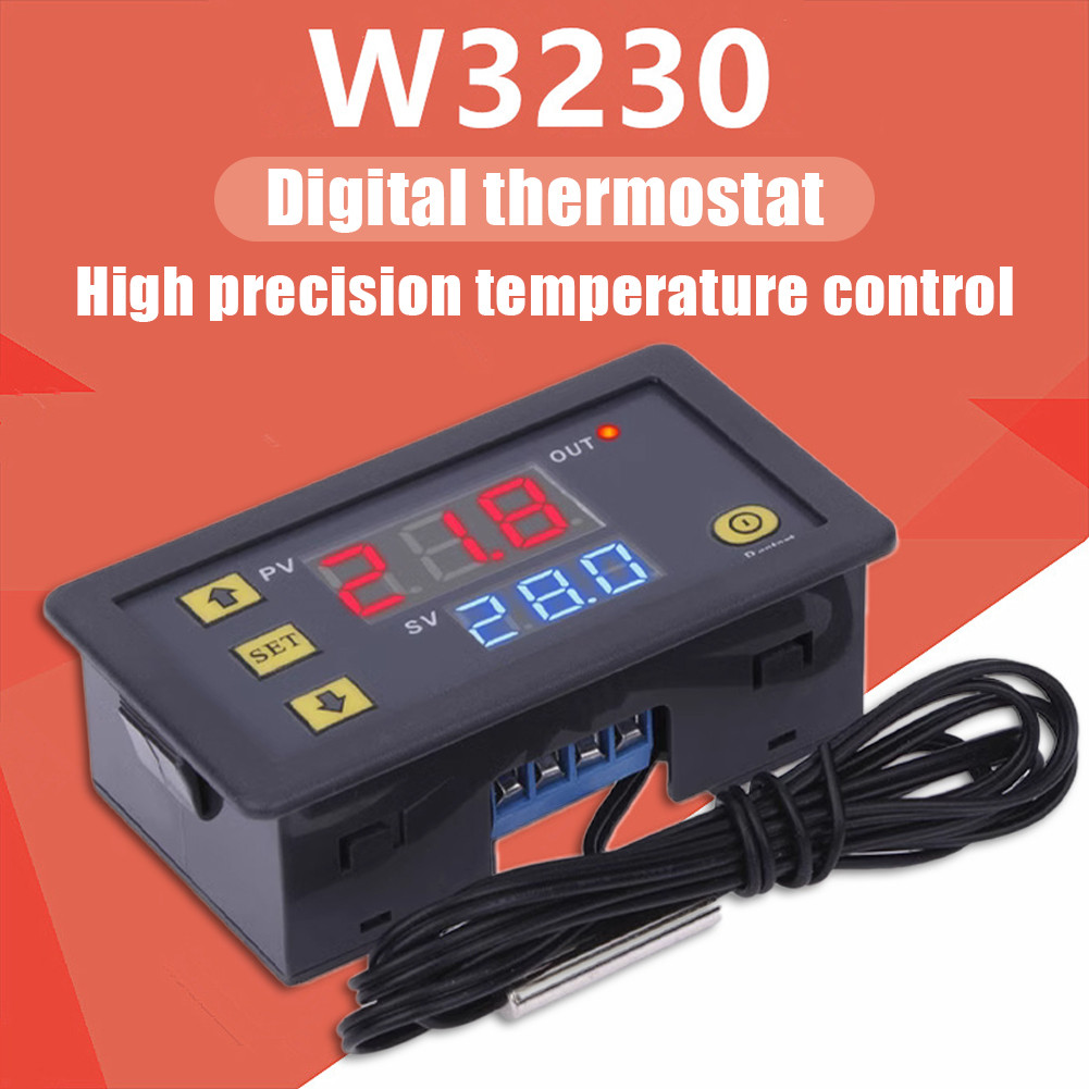 Jual [COD] W3230 Heating Cooling Thermostat Kontrol 220V Panas Dingin 12V 24V Temperature ...