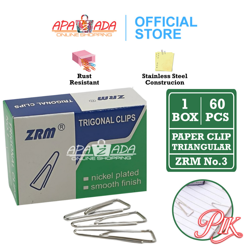 Jual Paper Clip Trigonal No.3 [1 Box - 60 Pcs Clip] / Klip Kertas ...