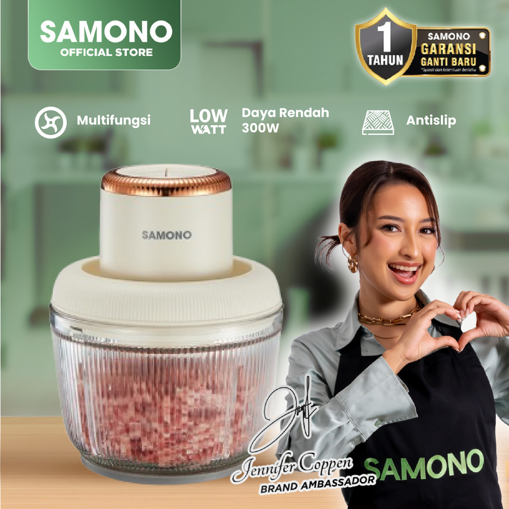Jual SAMONO Chopper 2in1 Kapasitas 2,2L dan 300ml Multifungsi 300W Pengggiling Daging Penghalus ...