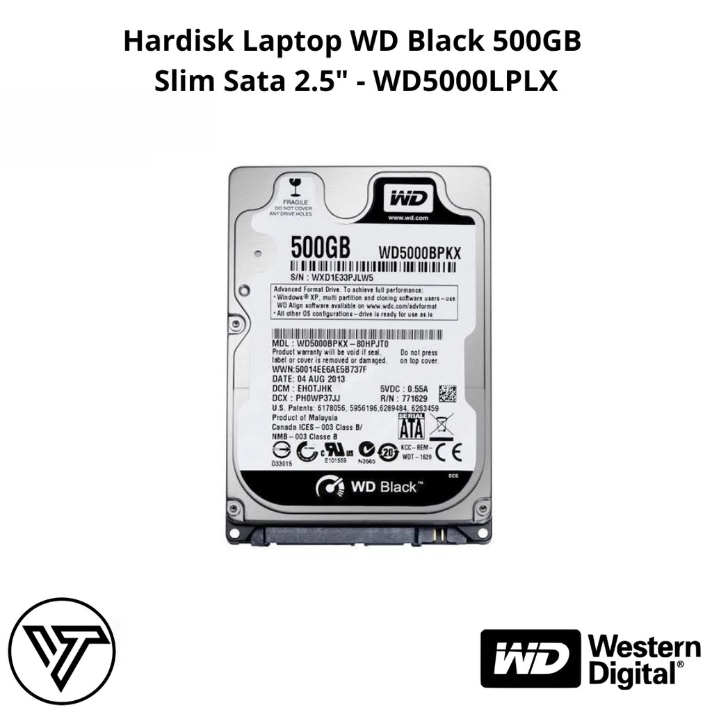 Jual Hardisk Laptop WD Black - 500GB Slim Sata 2.5" - WD5000LPLX ...