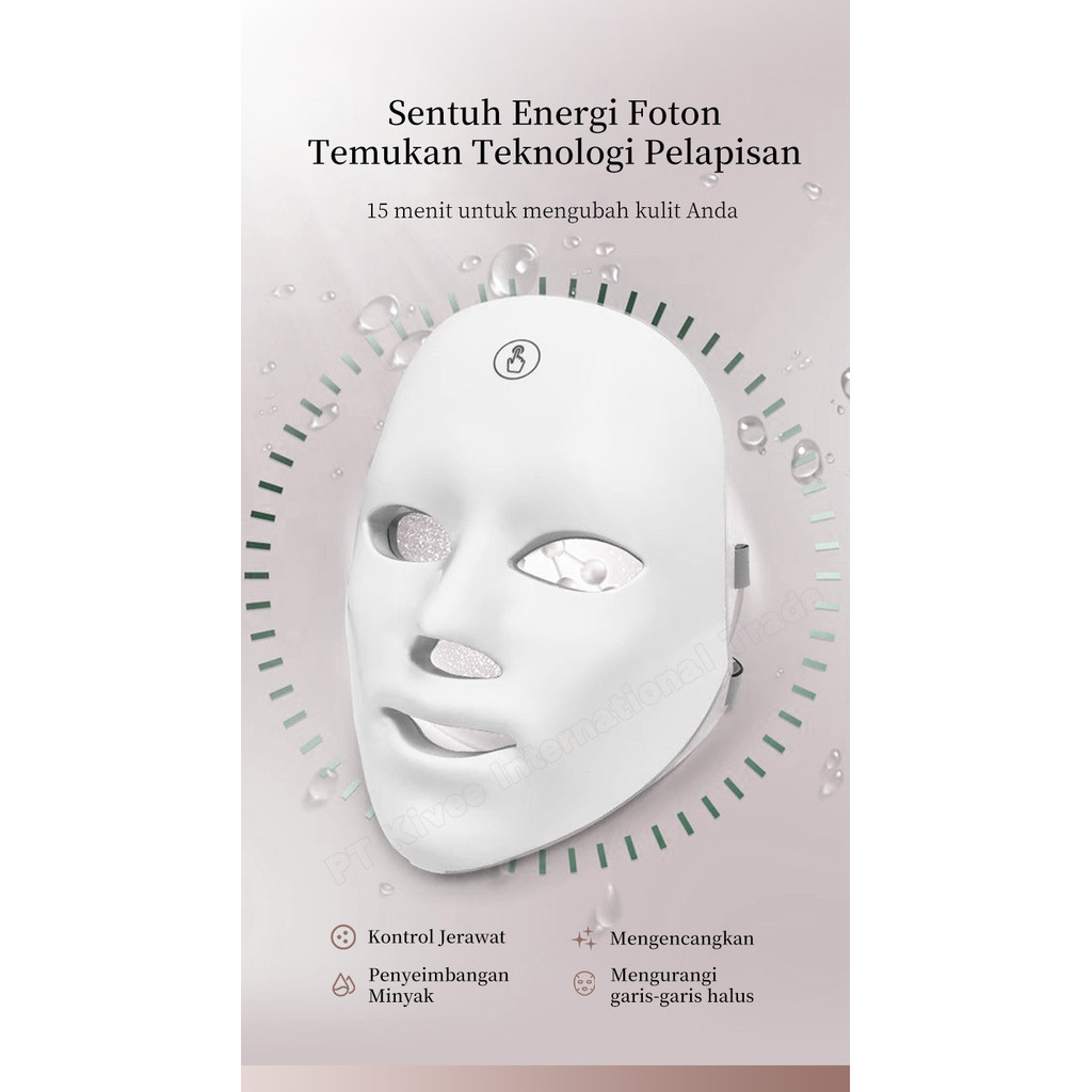Jual Bajiss Masker Terapi Cahaya LED PDT Terapi foton 7 warna Alat ...