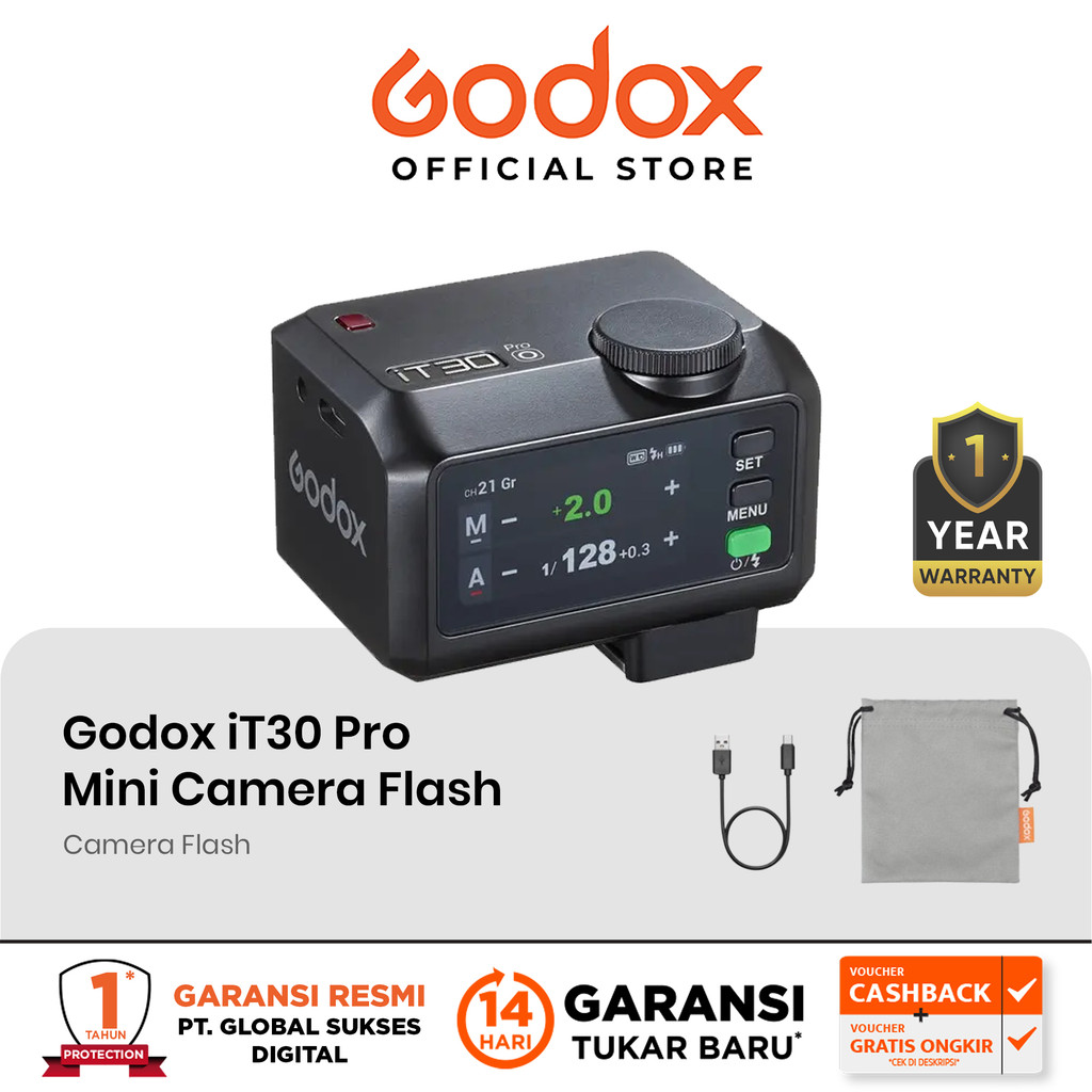 Jual Godox iT30 Pro Mini iFlash Camera Flash Black iT30Pro | Shopee ...