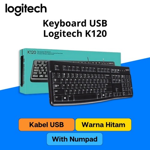 Jual keyboard Logitech K120 usb Wired original | Shopee Indonesia