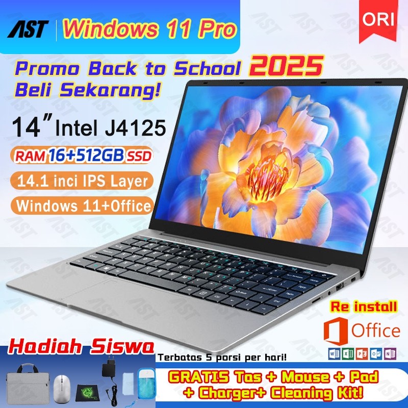 Jual [3 jutaan] AST laptop Tipis baru ori 14 inch RAM16g+512GB SSD ...