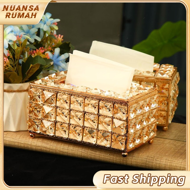 Jual Kotak Tisu Mewah Elegan Tempat Tisue Kristal Kotak Makeup Kristal ...