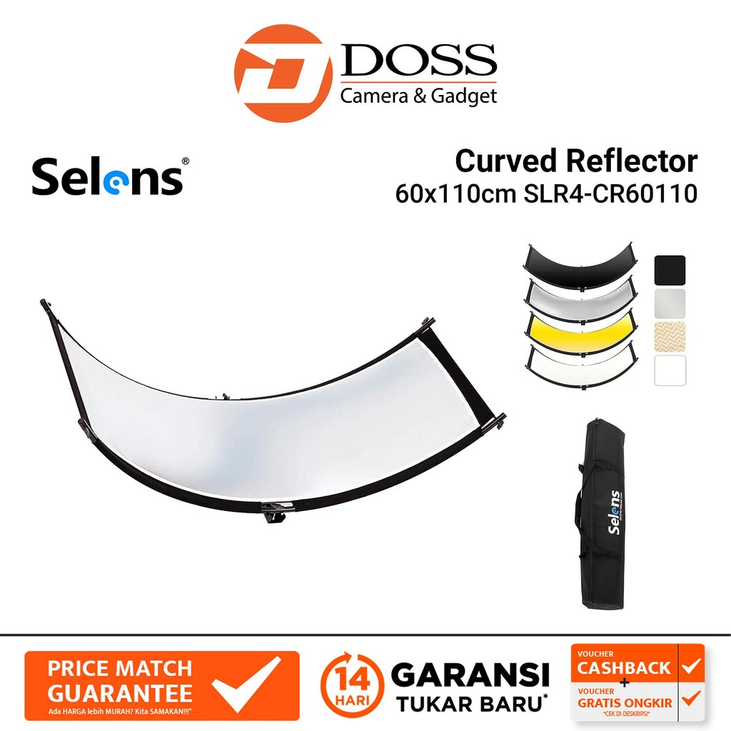 Jual Selens Curved Reflector Black Silver White Gold 60x110cm SLR4 ...