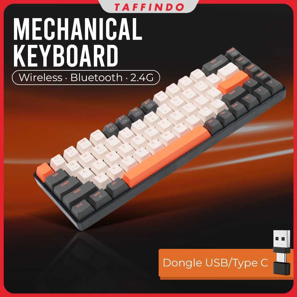 Jual Keyboard Gaming Wireless Mechanical Red Bluetooth 2.4GHz - K68 ...