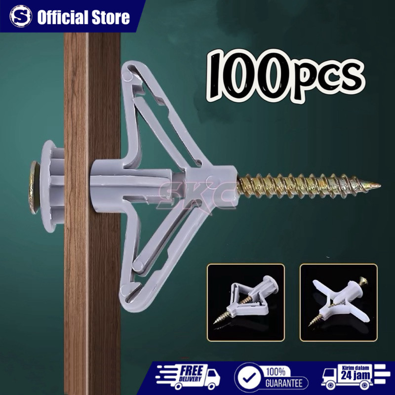 Jual 【100 pcs】Expanding Anchors Aircraft/Butterfly Expansion Bolt Set ...