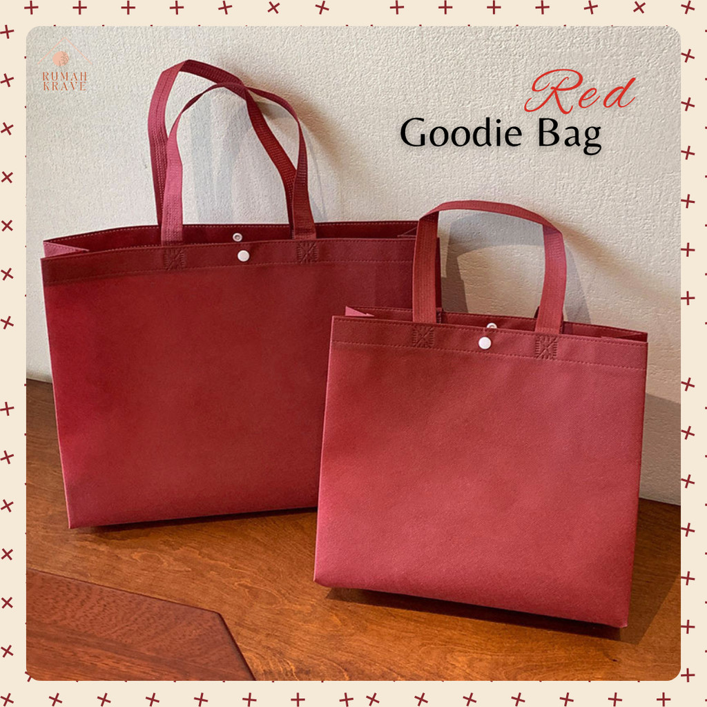 Jual RUMAH KRAVE - Goodie Bag Red Merah Tote Bag Kantong Hadiah ...