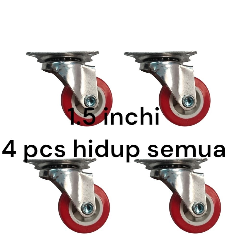 Jual roda troly pvc dan karet 1.5 inchi hidup roda lemari speaker ...