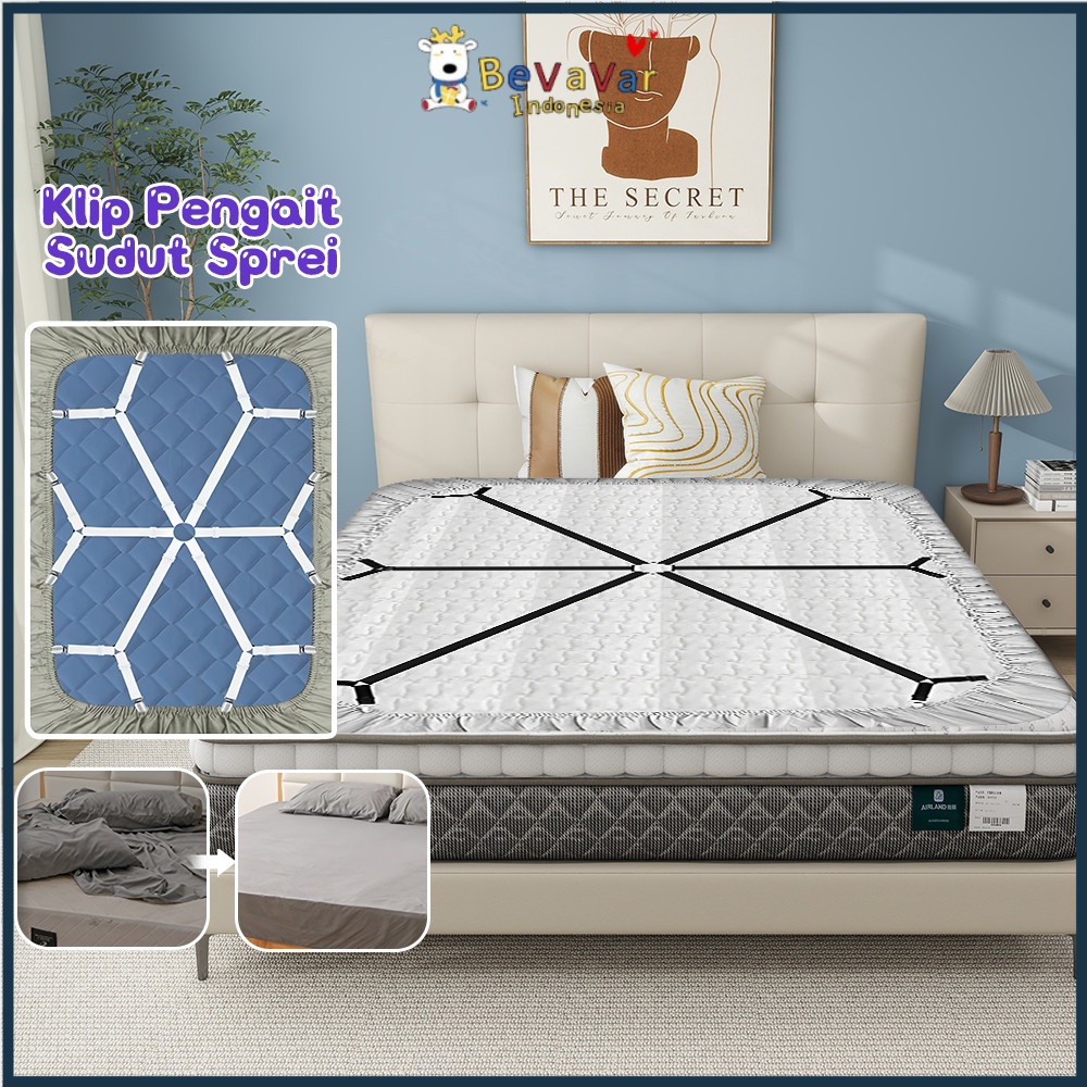 Jual BEVAVAR Penjepit Sudut Ujung Sprei Pengait Sprei Kasur 6 Cakar 12 ...