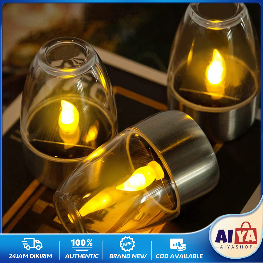 Jual Tenaga Surya Panel Kuning Lampu Lilin Solar Outdoor Matahari Tahan ...