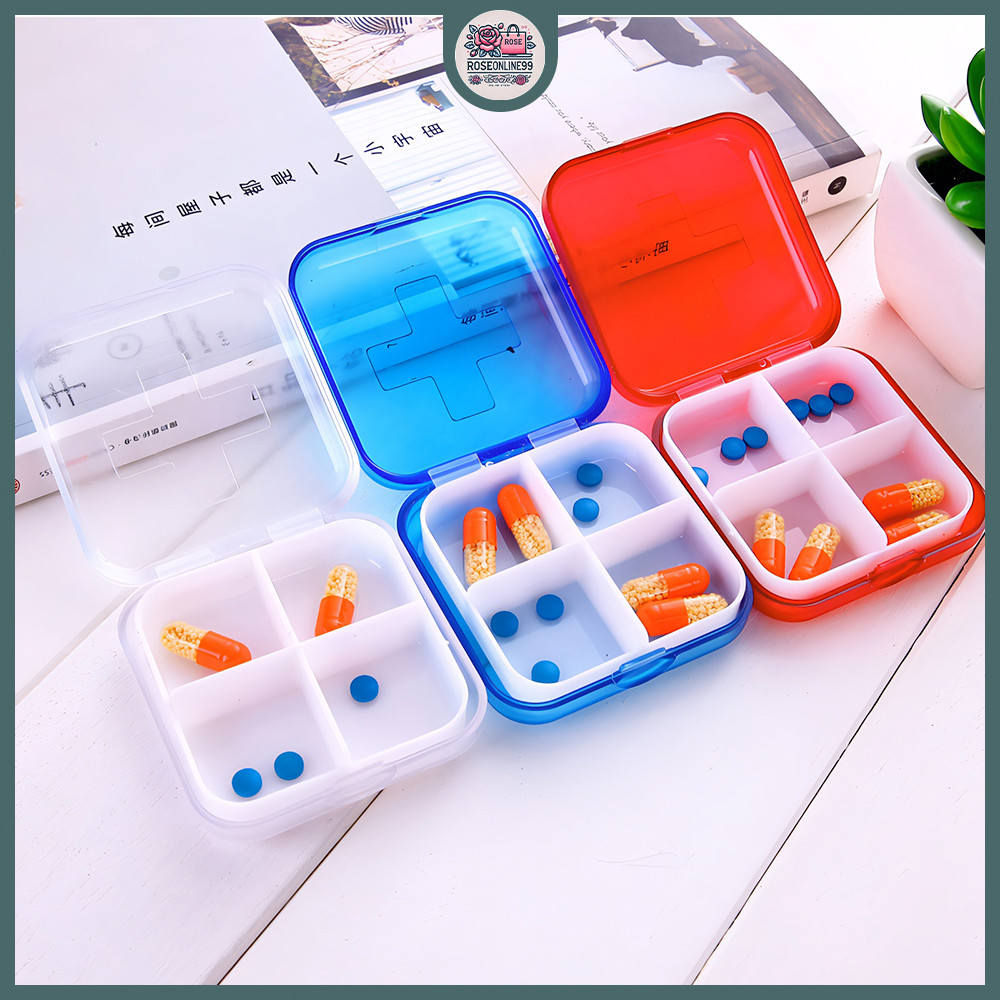 Jual RO Kotak Obat Pill Box Case / Kotak Obat 4 Sekat | Shopee Indonesia