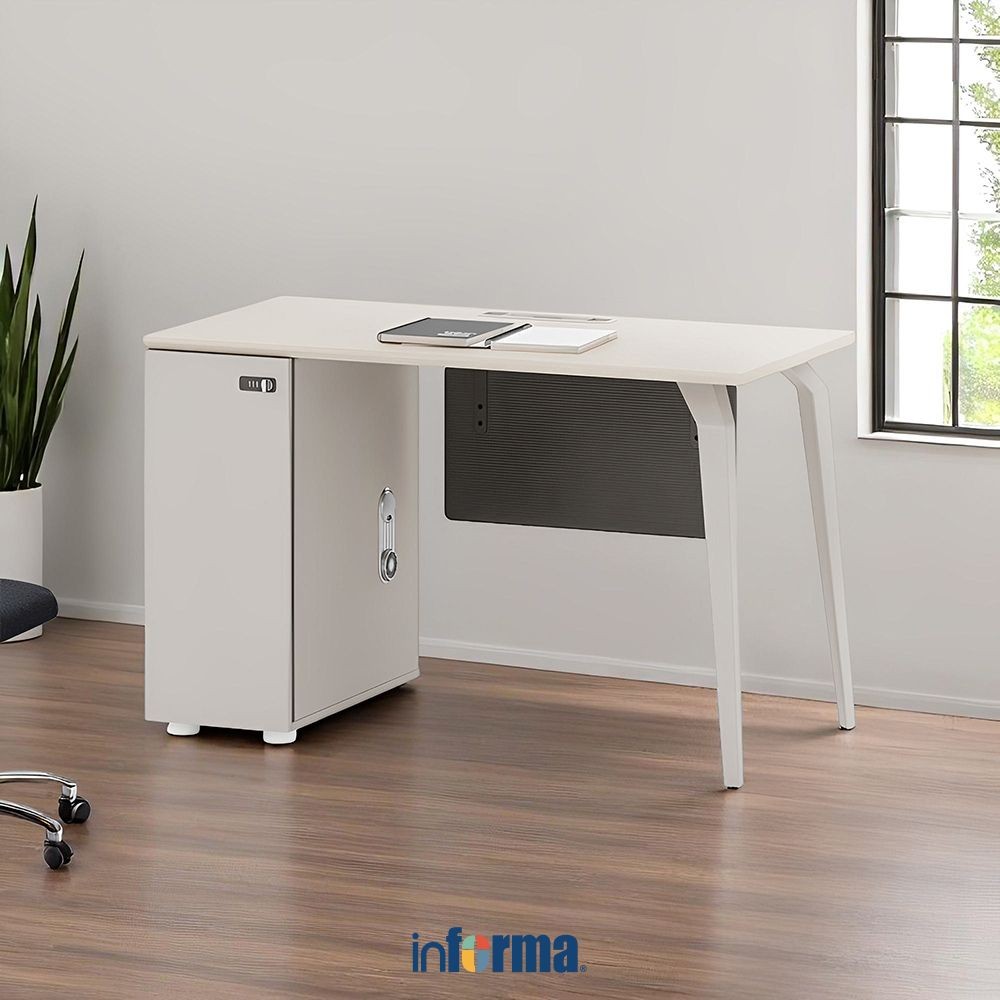 Jual Informa Maven Meja Kantor 120 - Abu-Abu/Cokelat Oak Office Table ...