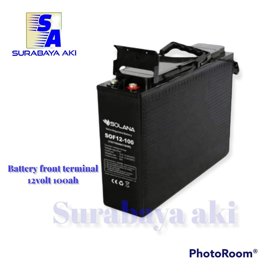 Jual BATERAI / AKI SOLANA 12V 100AH FRONT TERMINAL - AKI UPS / SOLAR ...