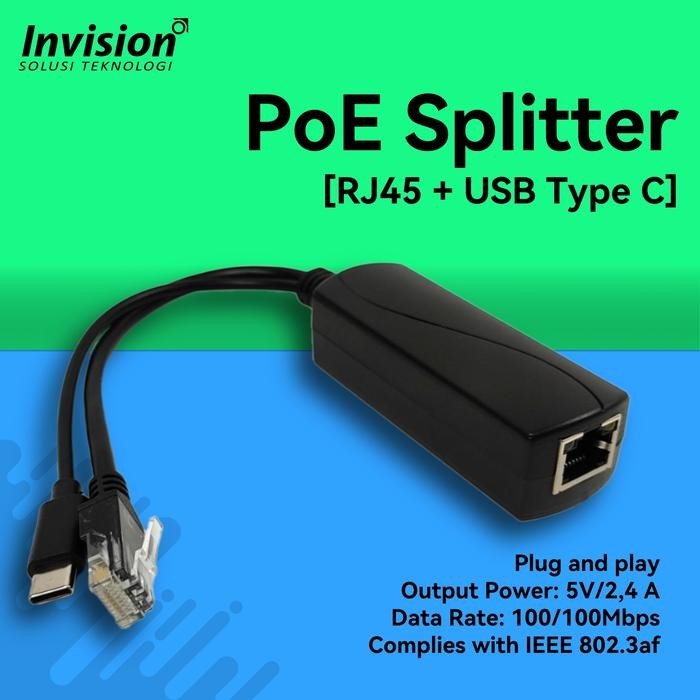 Jual POE Splitter Power Over Ethernet Adapter 48V/12V 1A-2A IEEE802.3AF ...