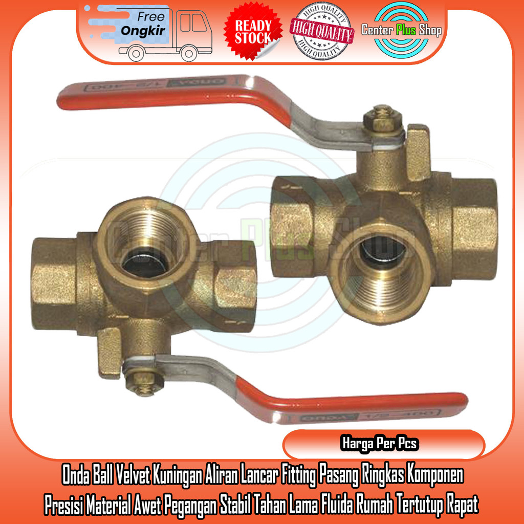 Jual Onda Ball Valve Kuningan 1/2 3/4 Tahan Tekan Presisi Pegangan Kuat ...
