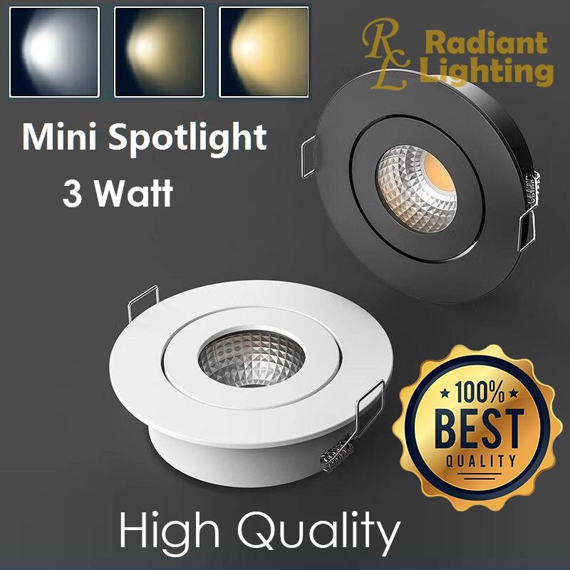Jual Lampu Downlight Mini Spotlight LED Sorot Kecil Lemari Plafon 3 Watt 52mm | Shopee Indonesia