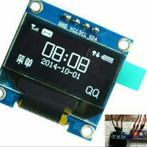 Jual 0.96 inch i2c iic serial 128x64 oled white blue module and arduino display | Shopee Indonesia