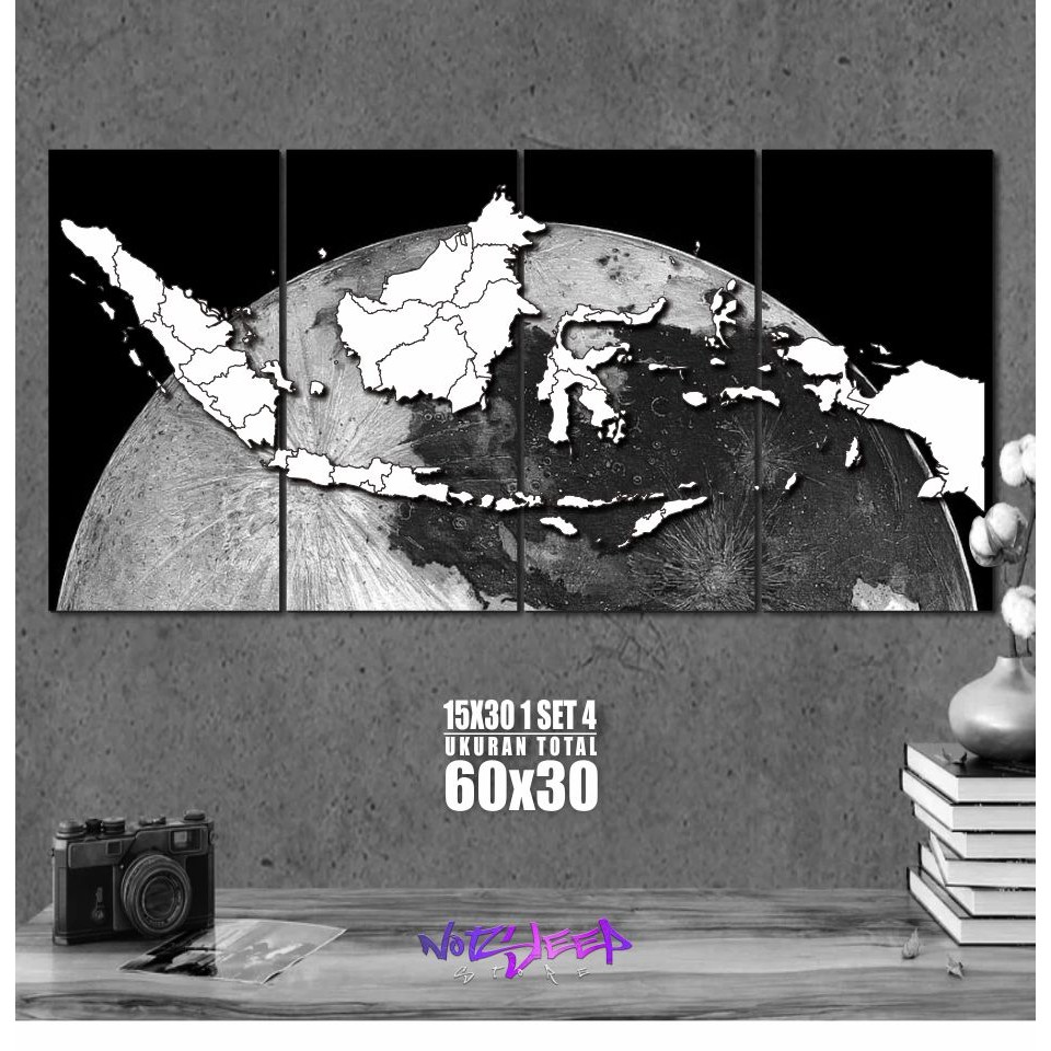 Jual Poster dinding peta indonesa Hiasan dinding kamar aesthetic moon ...