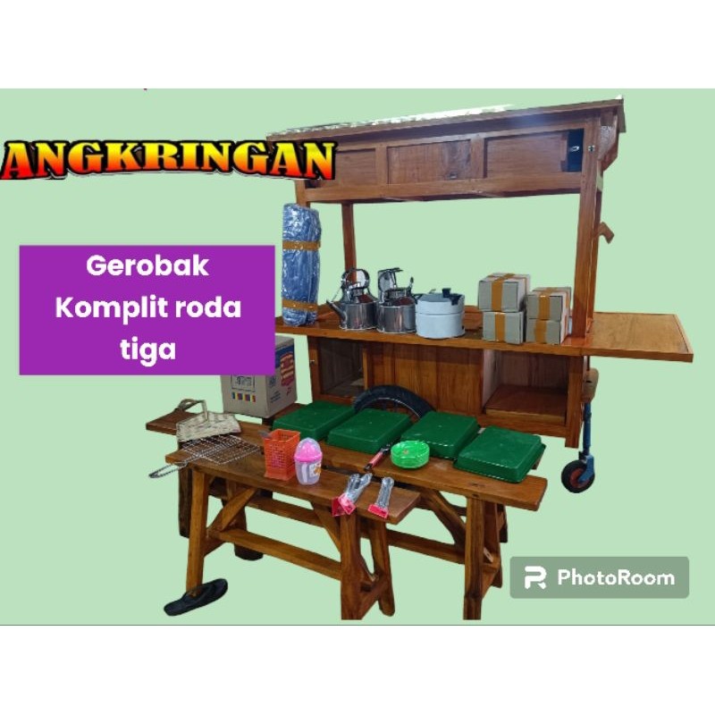 Jual gerobak angkringan komplit roda tiga | Shopee Indonesia