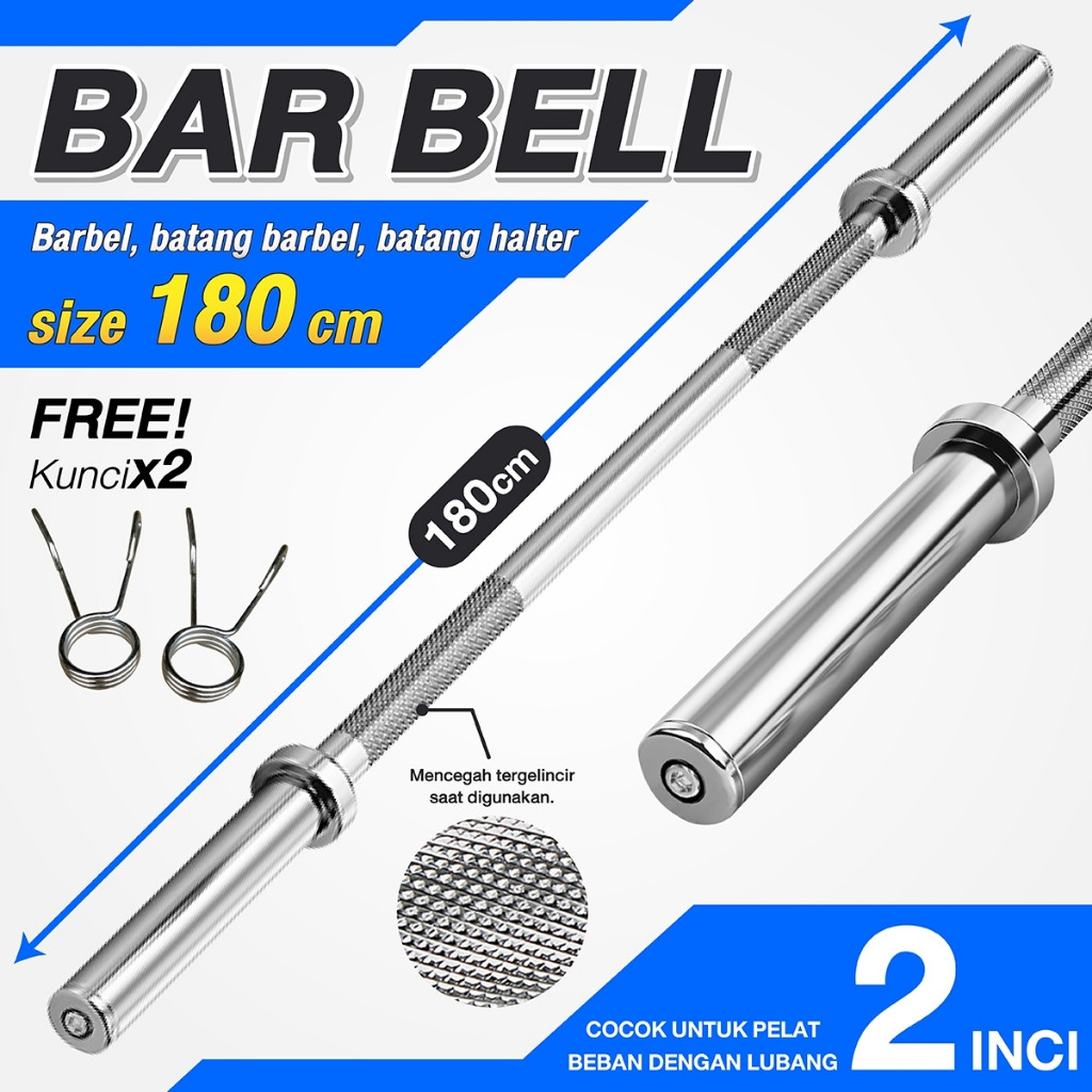 Jual Better Sport Stick Barbell Dumbell Rod 180cm Straight Curl Tongkat ...