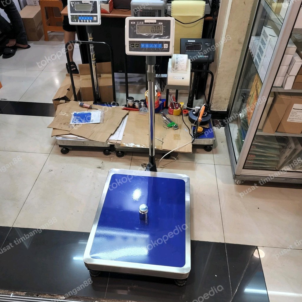 Jual timbangan duduk digital 500kg printer label stiker CAS HDI + IS ...