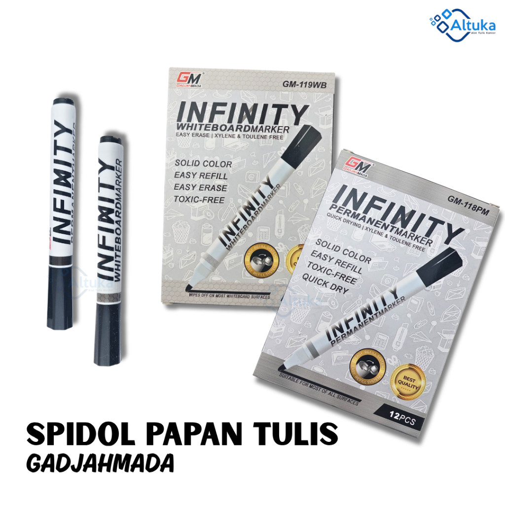 Jual Spidol Papan Tulis / Spidol Whiteboard Permanent GadjahMada Tinta ...