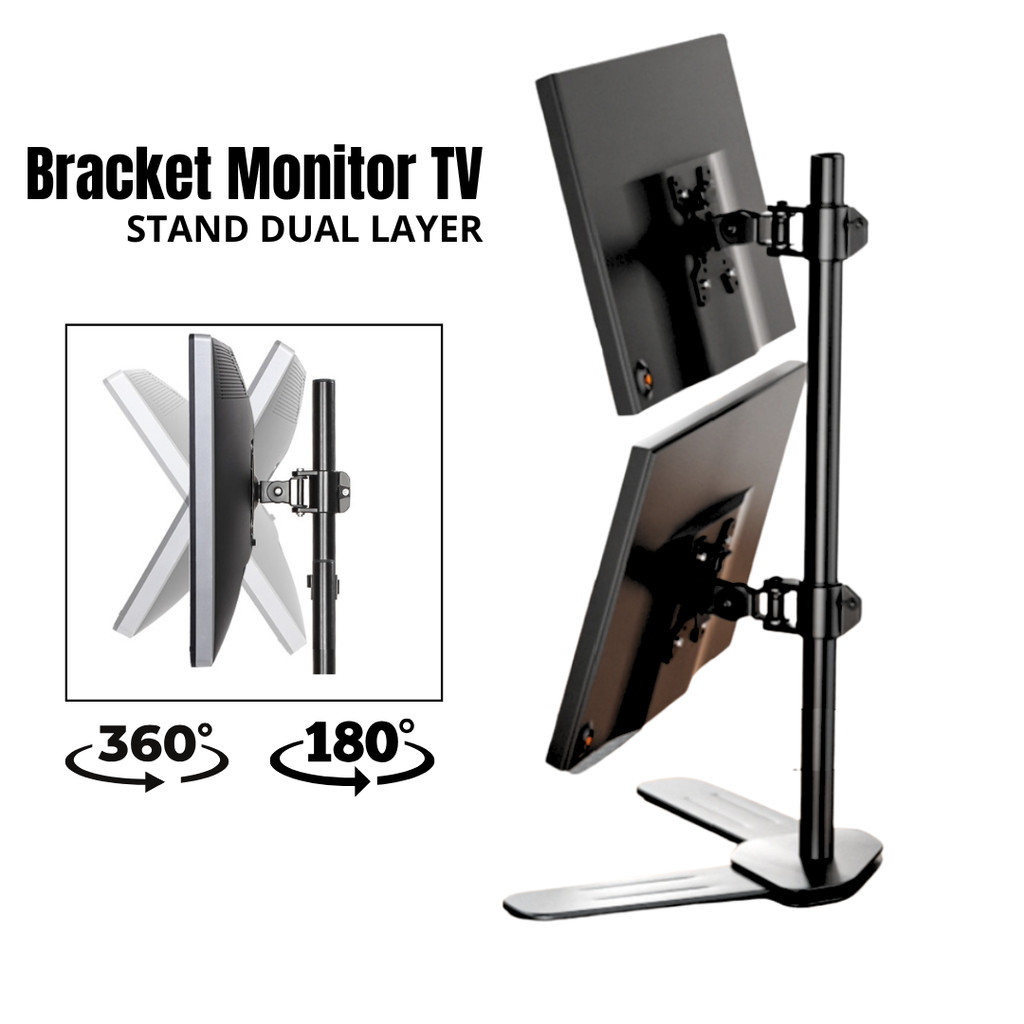 Jual WEARSO Bracket TV Monitor Table Stand Dual Layer VESA 100 x 100 10 ...