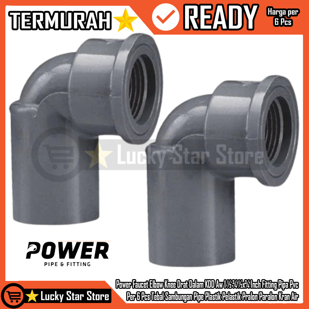 Jual Power Fauset Elbow Faucet Drat Dalam Aw 1 ¾ ½ ½x¾ Inch Pipa Pvc ...