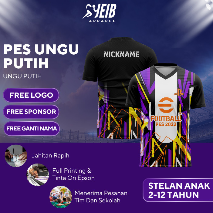 Jual JERSEY BAJU EFOOTBALL PES UNGU PUTIH JERSEY PRO EVOLUTION SOCCER CUSTOM NAMA MURAH CUSTOM ...