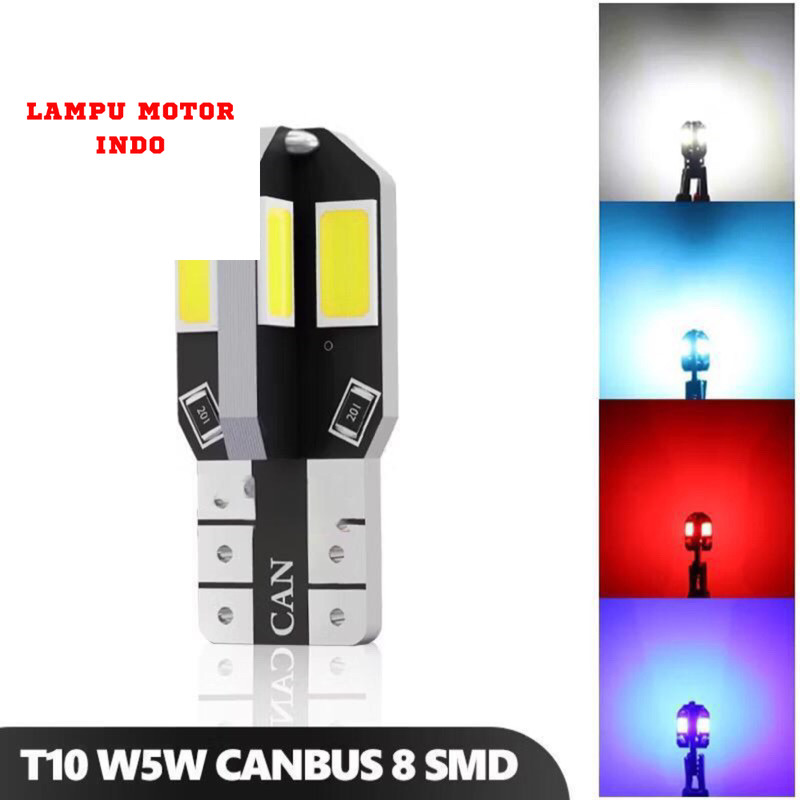 Jual Lampu LED T10 CANbus 8 Titik SMD 5630 W5W Lampu Senja Kota Plat ...