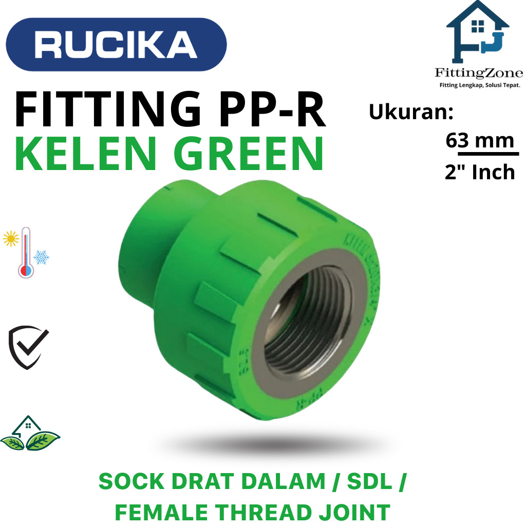 Jual Female Thread Joint 63mm ~ 2 inch / Sock Drat Dalam / FTA / SDD ~ Sambungan Pipa PPR Rucika ...