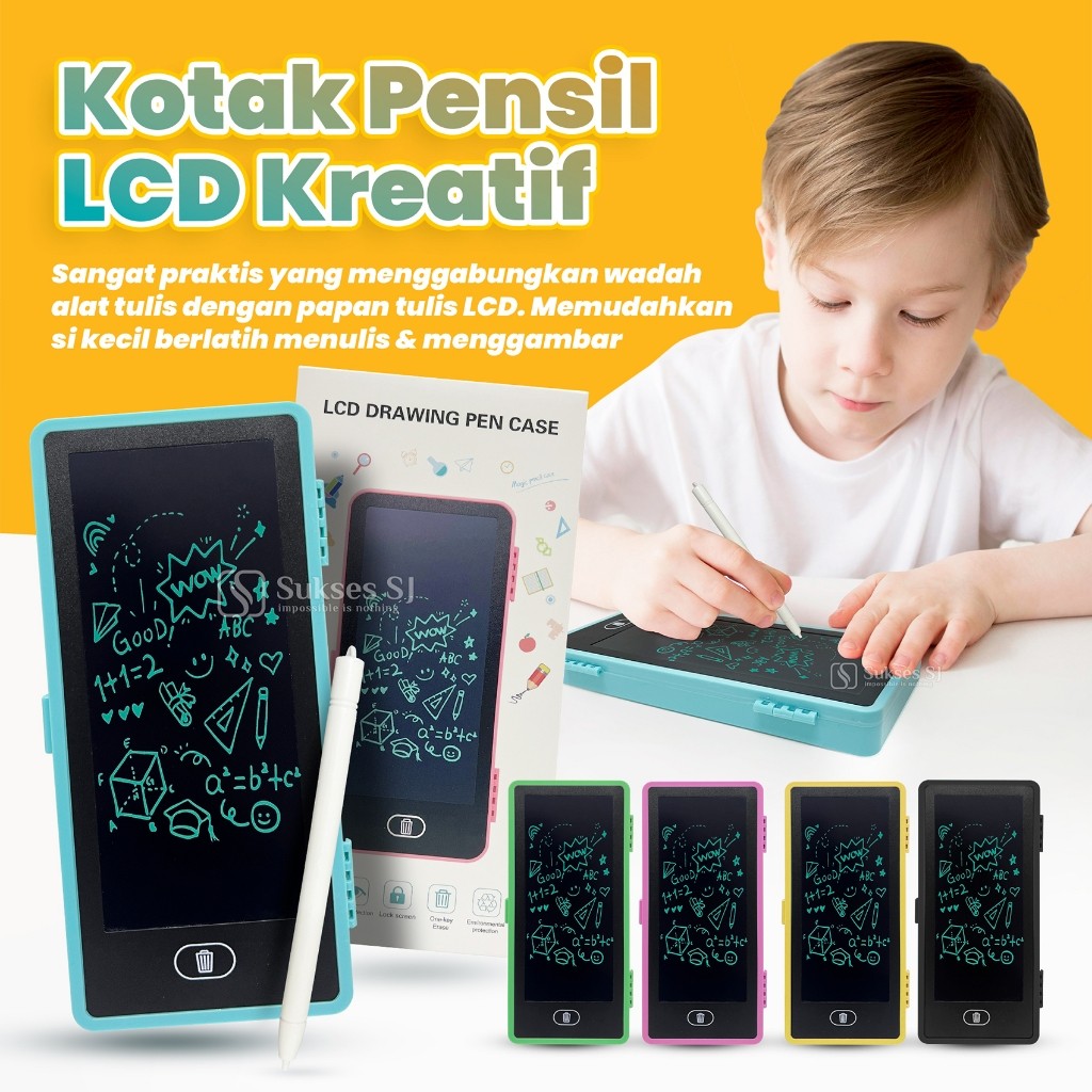Jual *AJ Drawing Box Kotak Pensil Dan Papan Coret Kreatif Anak Dengan ...