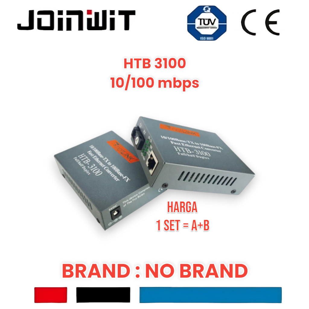 Jual Sepasang HTB-3100 Fiber Optic Media Konverter Single Mode dengan 5V 2A EU Adaptor / 1 pair ...