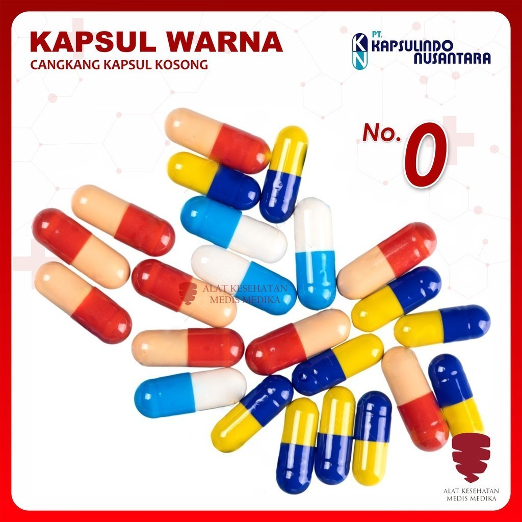 Jual Cangkang Kapsul Kosong No 0 Isi 1000 Pcs Kulit Kapsul Warna Random | Shopee Indonesia