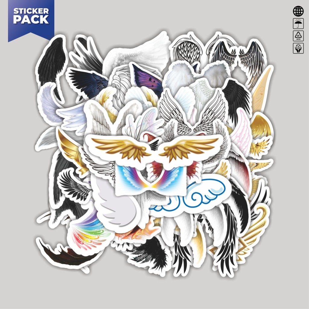 Jual [100PCS]Stiker Pack Stiker Motif Sayap [Angel/Sayap malaikat ...