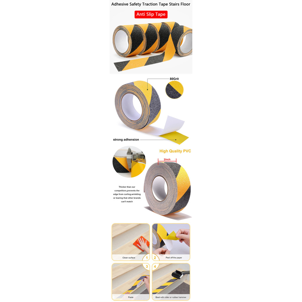 Jual 5M Yellow and Black Non Slip Tape Safe Walk Outdoor Abrasive ...