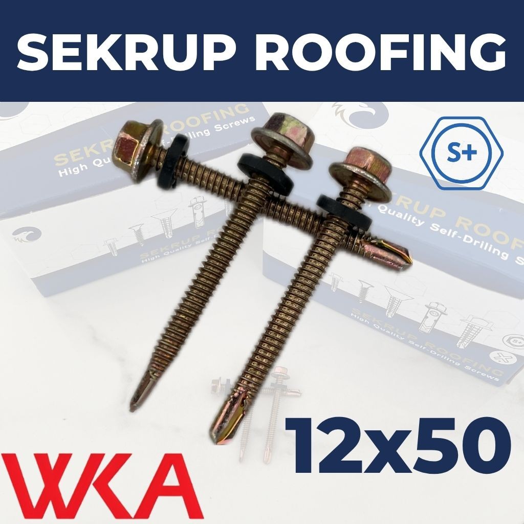 Jual Sekrup Roofing Baja Ringan 12x50 (5cm) – Baut Atap Seng / Baut ...