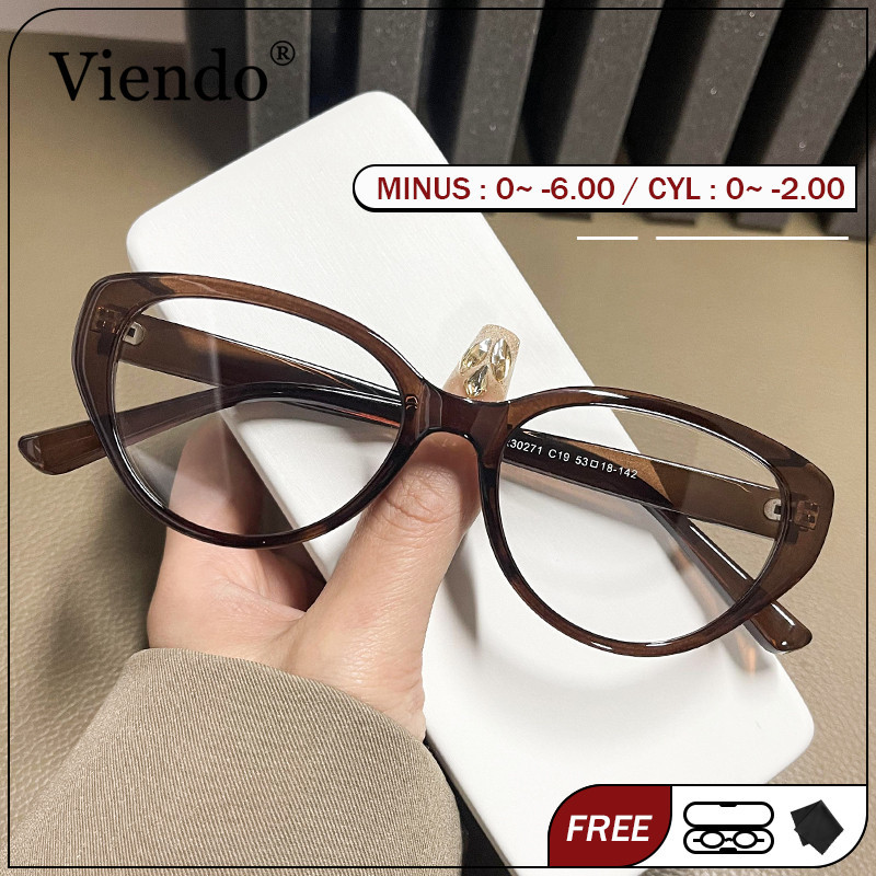 Jual Viendo Kacamata Photocromic Minus Wanita Cat Eye Frame Silinder ...