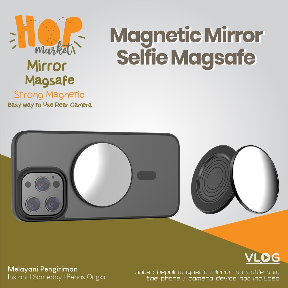 Jual Magnetic Mirror Selfie Cermin Magnet for HP Smartphone Tablet w ...